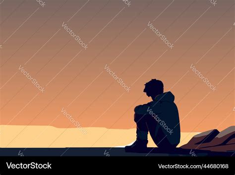 Sad Depressed Man Royalty Free Vector Image Vectorstock