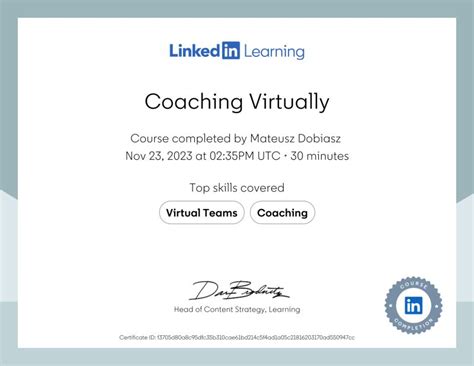 Mateusz Dobiasz On Linkedin Certificate Of Completion