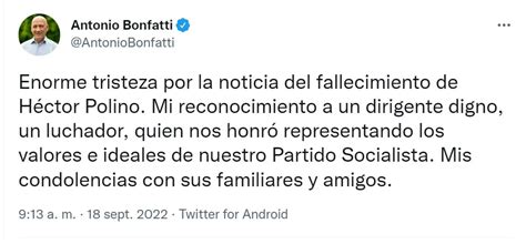Murió Héctor Polino Dirigente Del Partido Socialista Y Defensor De