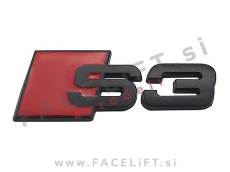 Audi S3 Emblem 3d Nalepka črni Mat