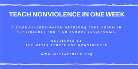 Introduction To Nonviolence A Week Long Curriculum For High School