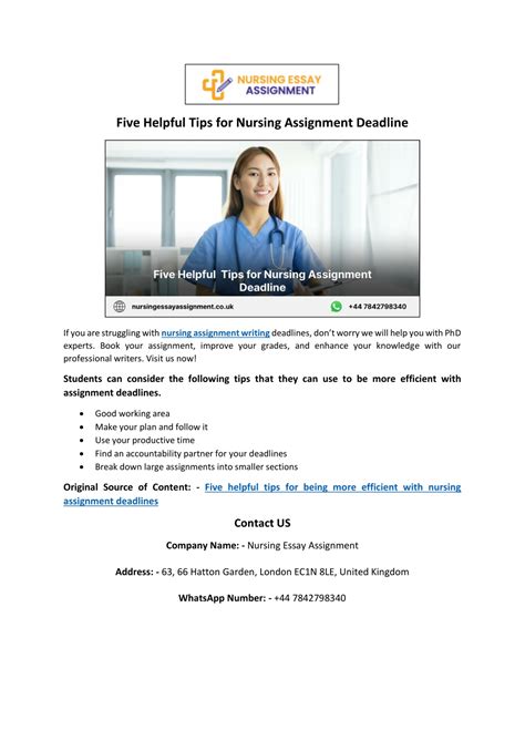 Ppt Five Helpful Tips For Nursing Assignment Deadline Powerpoint