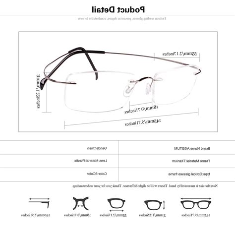 Agstum Pure Titanium Rimless Frame Prescription Hingeless Eyewear