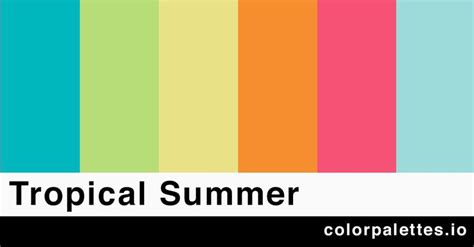 Tropical Summer Color Palette Color Palettes Summer Color Palette