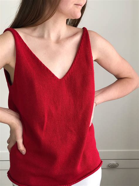 Leichte Beige Leinen Gestrickte Tank Top Baumwolle Gestrickt Etsy