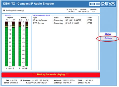 configurar punto a punto via rtp equipos deva broadcast db91 tx y db91