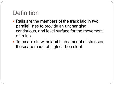 Rails Types Joints Creep Failure Of Rails And Welding Of Rails PPTX Rail Travel Travel