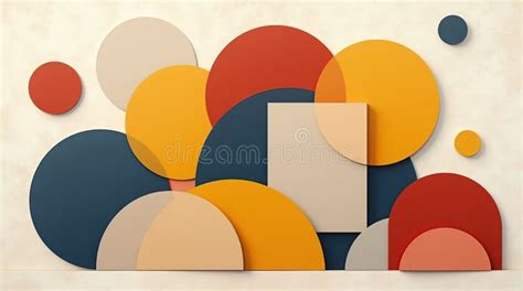 Modern Abstract Artwork With Colorful And Overlapping Geometric Shapes Stock Illustration