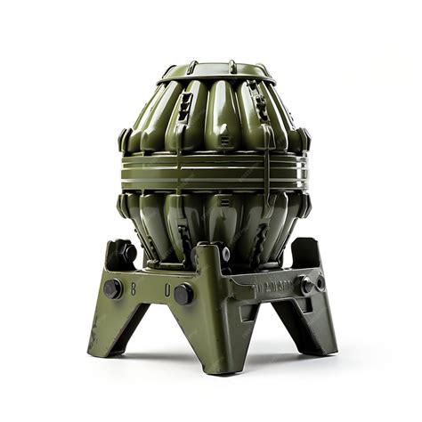 Premium Ai Image Isolated Mortar Indirect Fire Barrel Green On White Backgrou On White
