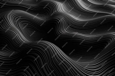 Fond Décran De Vagues En Noir Et Blanc Qui Fait Partie Dune Série De