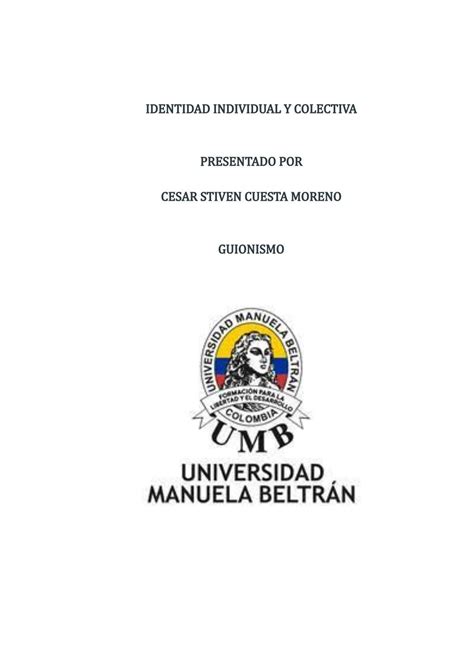 Identidad Individual Y Colectiva By Cesar Stiven Cuesta Moreno Issuu