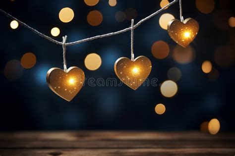 Abstract Glowing Hearts And Twinkling Stars Ai Generated Stock Illustration Illustration Of