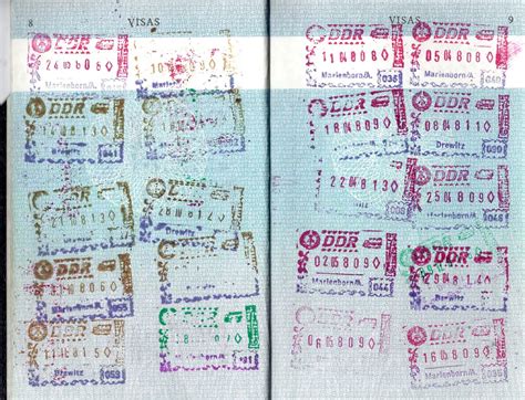 Old British Passport With Many Gdrddreast Germany Stamps Rpassportporn