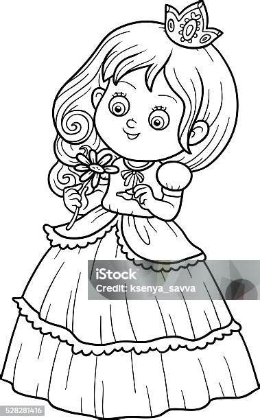 สมุดระบายสีเจ้าหญิงน้อยกับดอกไม้ ภาพประกอบสต็อก ดาวน์โหลดรูปภาพตอนนี้ กระดาษระบายสี ศิลปะ