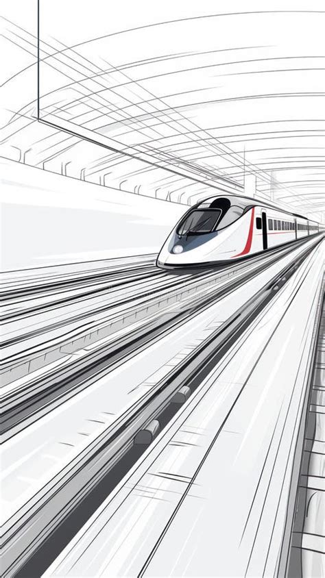 High Speed Bullet Train On Sleek Tracks Ai Generated Stock Illustration Illustration Of