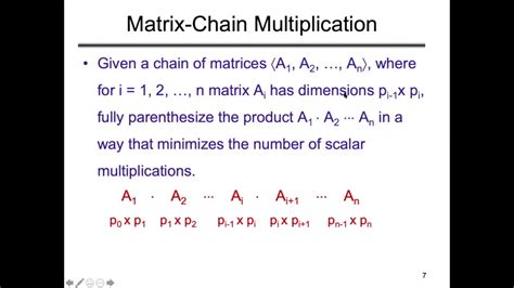 Memoization Matrix Chain Multiplication Algorithm Online Class