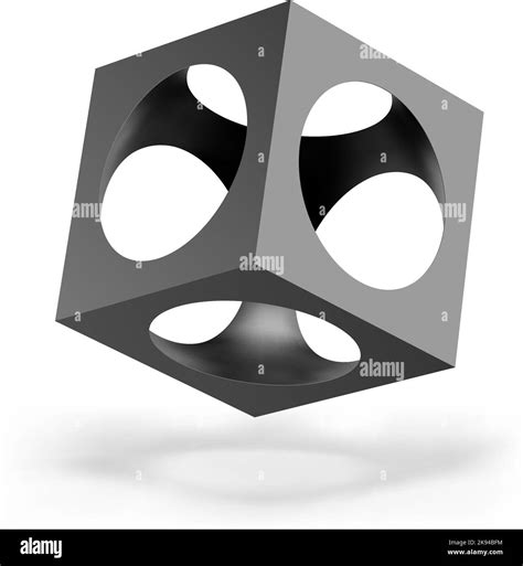 Illustration Of Abstract Black Cube On White Background Abstract Geometric Square Shapes