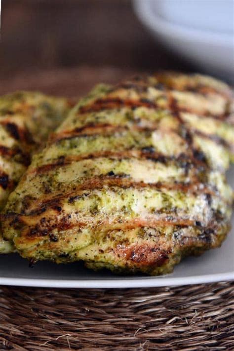 Pesto Grilled Chicken Recipe Pesto Marinade Mels Kitchen Cafe