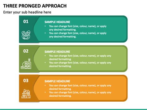 Three Pronged Approach Powerpoint Template Ppt Slides