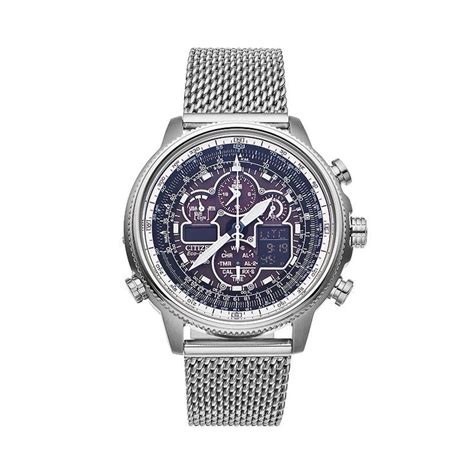 Citizen Men S Eco Drive Navihawk A T Stainless Steel Chronograph Watch