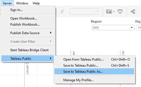 Publishing And Sharing Reports Dashboards In Tableau