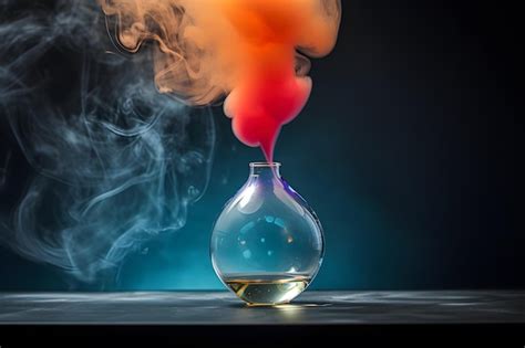Premium Ai Image Flask With Chemical Reaction In Laboratory
