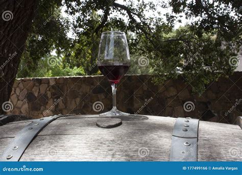 Refractive Effect And Reflection Of The Light Through A Glass With Red