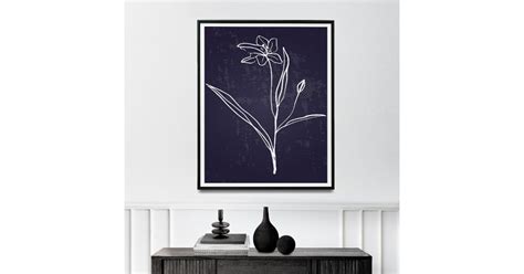 Minimalist Single Line Drawing Of Flower Poster Zazzle