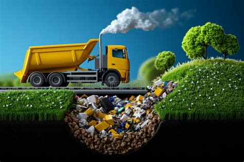 Garbage And Environmental Protection Are Depicted In A Detailed Illustration Of A Waste