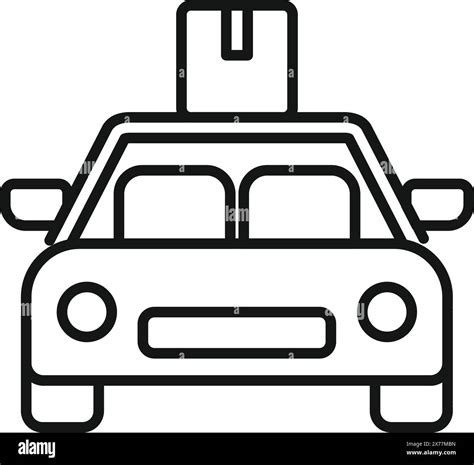 Black And White Vector Illustration Of A Taxi Cab Icon With Line Art Design Suitable For