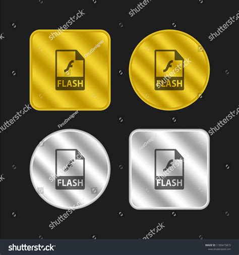 Flash File Format Gold And Silver Metallic Coin Royalty Free Stock