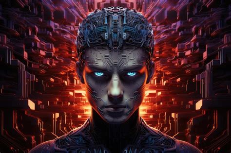 Premium Ai Image Chatgpt Supercomputer And Artificial Intelligence In The Face Of A Man