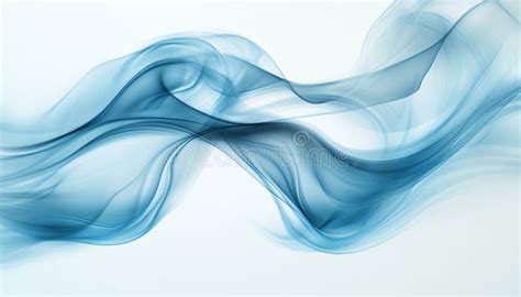 Abstract Flowing Blue Smoke Effect With Smooth Undulating Curves Vector Illustration Stock