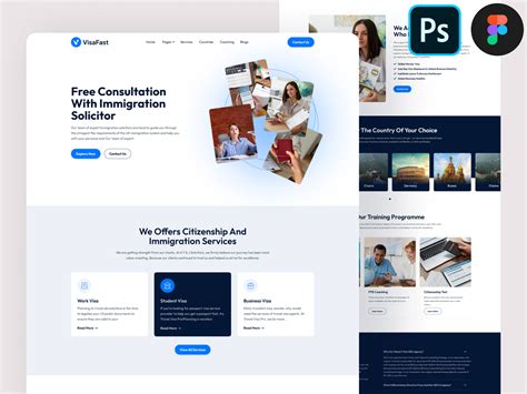 Visa Consulting Website Ui Design Graphic By Fleexstudio Creative Fabrica