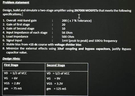 Solved Problem Statement Design Build And Simulate A Two Stage