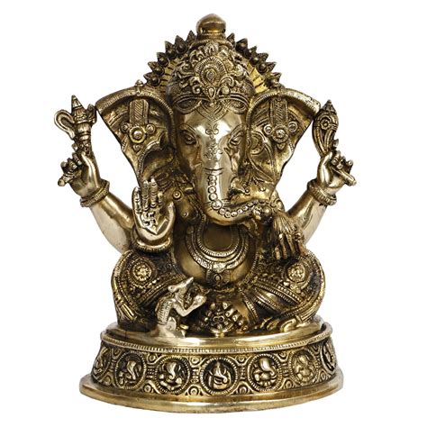 Brass World Big Brass Mangalkari Ganesha Sitting Big Ear Ganesh Bhagwan