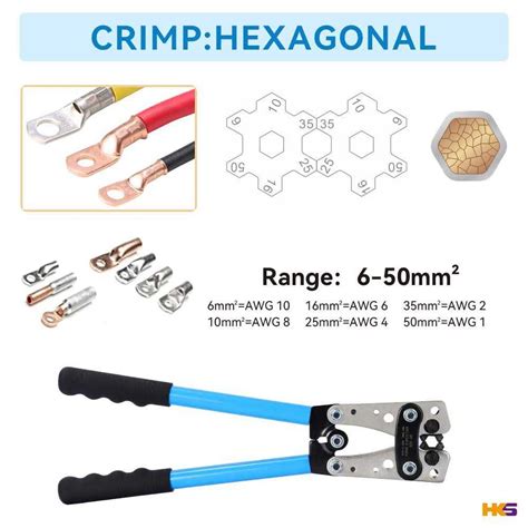 Hks Battery Cable Lug Crimping Tool 10 1 Awg With 60pcs Copper Ring