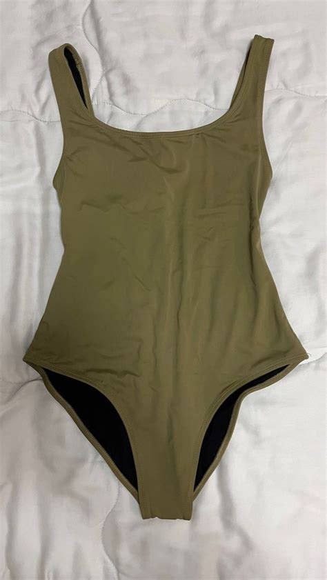 Olive Green One Piece Swimsuit Womens Fashion Swimwear Bikinis