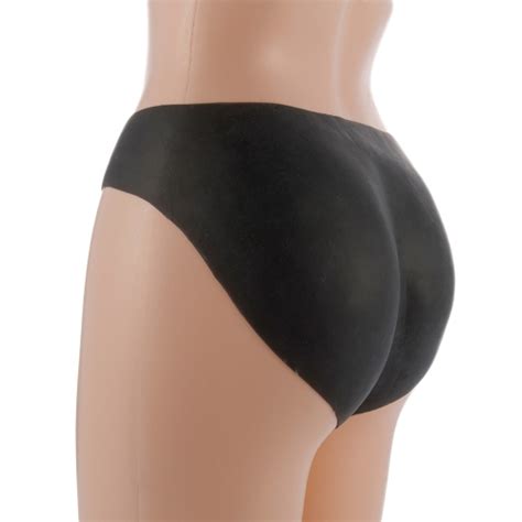 LSR1790 Sexy Silicone Buttock Enhancement Pants Traceless Fake Buttocks Size XXL Gray Black