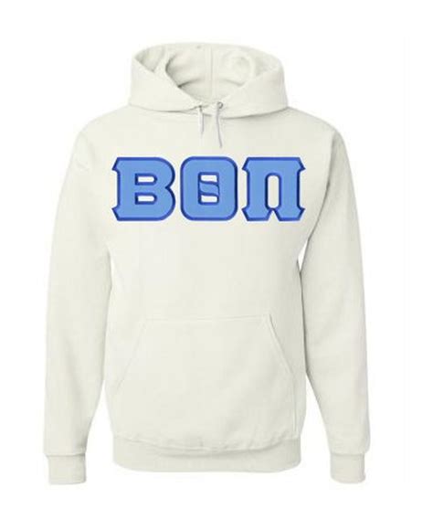 Beta Theta Pi Lettered Hooded Sweatshirt Large White