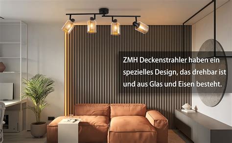 Zmh Vintage Deckenleuchte Retro Deckenstrahler Industrial Schwarzgold