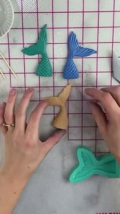 🧜‍♀️ Mermaid Cake Tutorial How To Make Fondant Mold Toppers Shorts