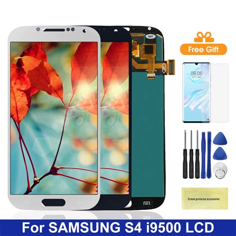 터치 스크린 디지타이저 어셈블리 교체가 있는 삼성 갤럭시 S4 I9500 Lcd 디스플레이용 프레임이 있는 S4 I9500 디스플레이 화면휴대폰 Lcd Aliexpress