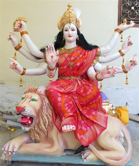 Goddess Durga Indian Festival Navratriidol Of Goddess Durga Festival