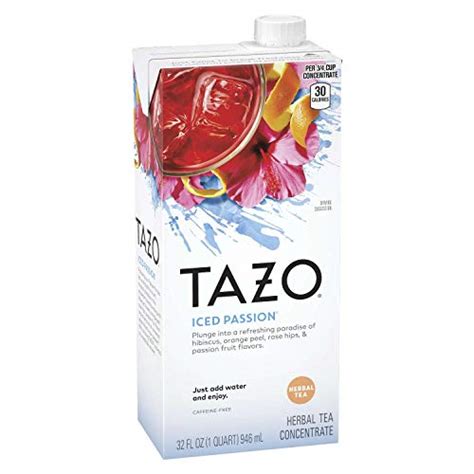 Tazo Iced Tea Concentrate Iced Passion 32 Oz Tetra Pak 6carton In