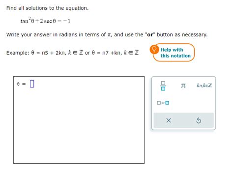 Solved Find All Solutions To The Equation Tan2θ2secθ−1