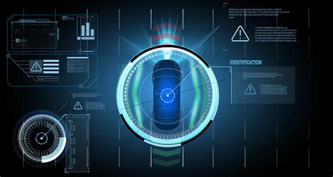 Car Interface In Hud Gui Ui Style Automotive Sensing System Concept