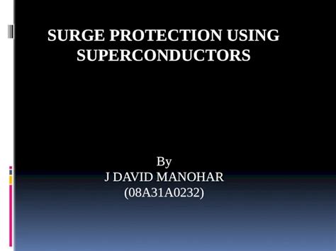 Pptx Surge Protection Using Superconductors Dokumentips