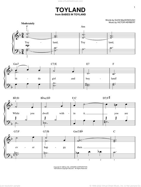 Toyland Sheet Music Easy For Piano Solo Pdf Interactive