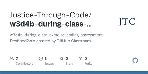 GitHub Justice Through Code W3d4b During Class Exercise Coding